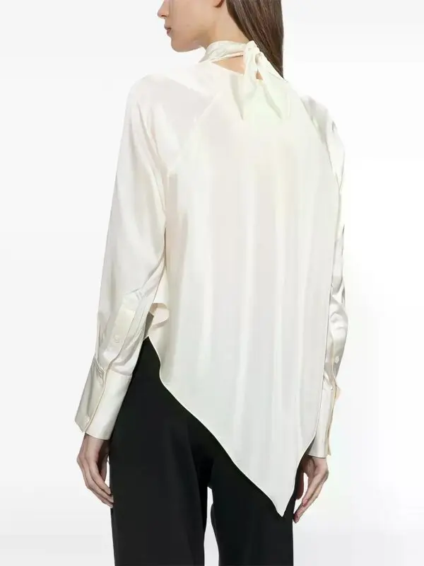 Helmut Lang Tie-neck Long-sleeve Top