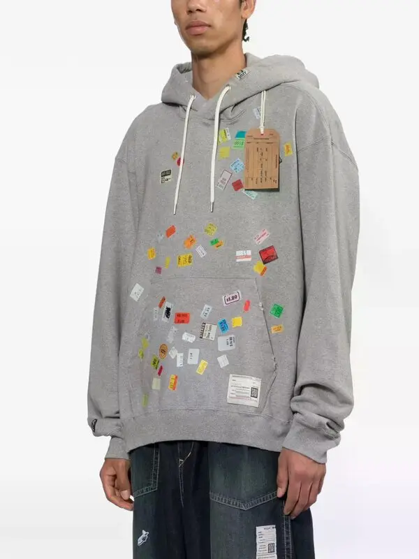 Mihara Yasuhiro Price-tag Sticker Printed Hoodie