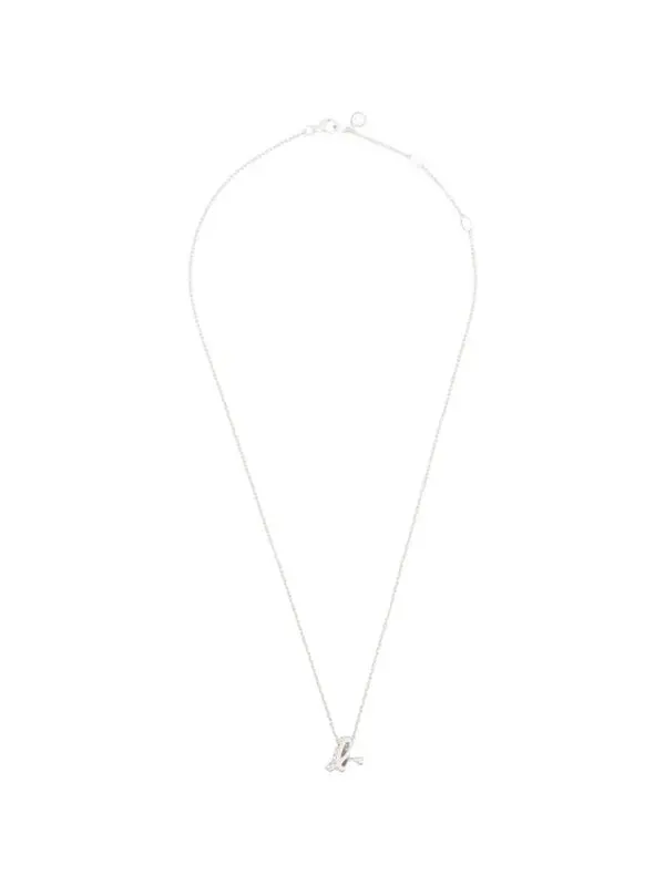 AGNES B. Iconic Italic B Necklace - Silver