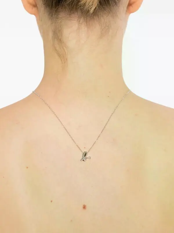 AGNES B. Iconic Italic B Necklace - Silver