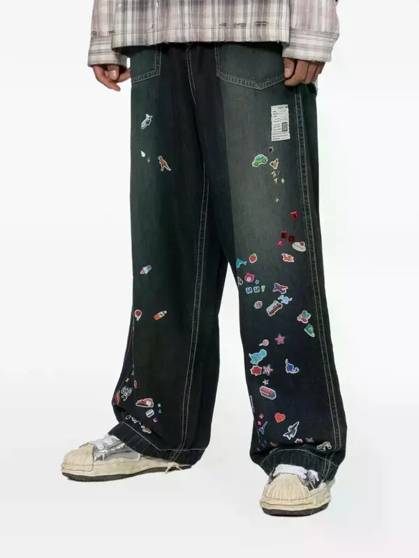 Mihara Yasuhiro Sticker-print Jeans