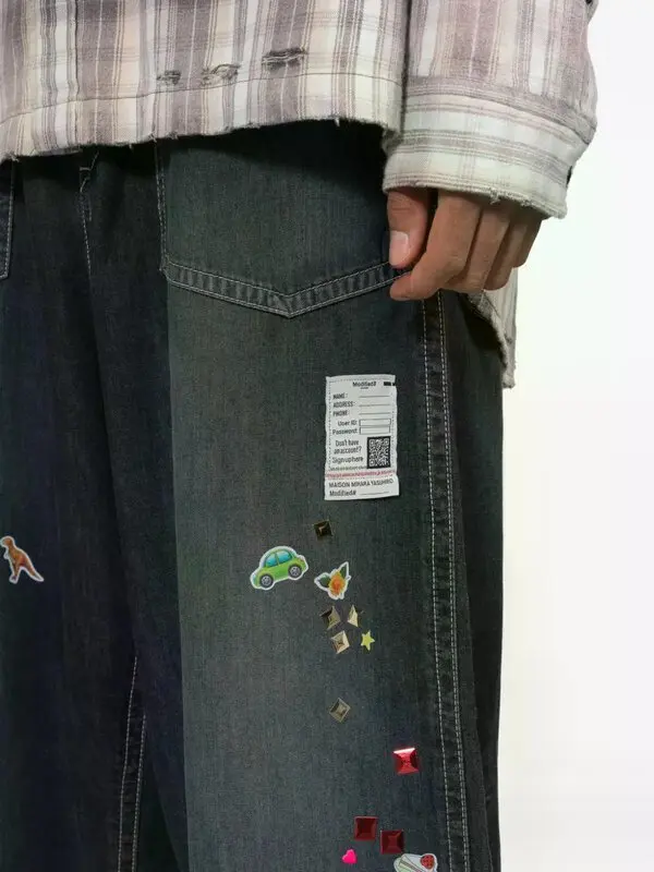 Mihara Yasuhiro Sticker-print Jeans