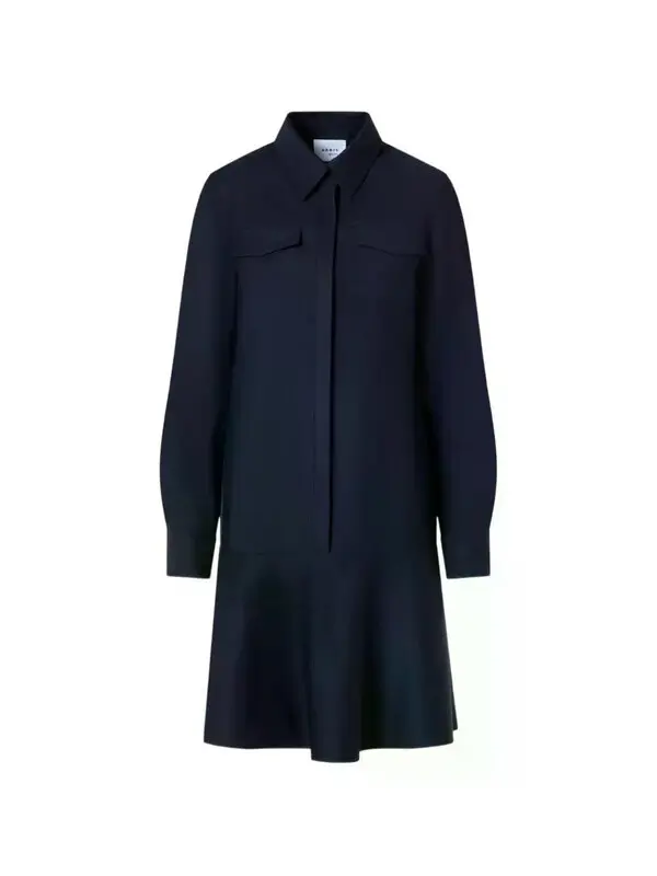 Akris Ruffled-hem Button-fastening Mini Dress