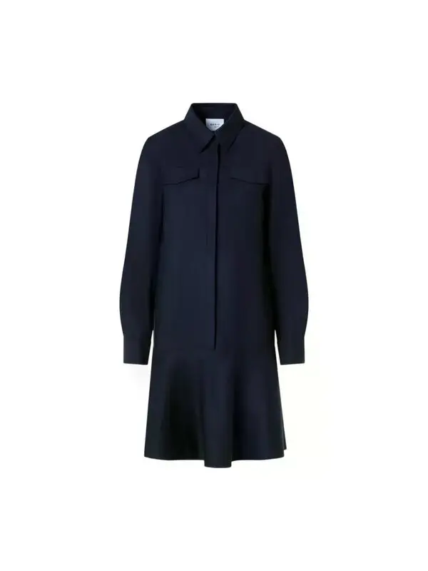 Akris Ruffled-hem Button-fastening Mini Dress