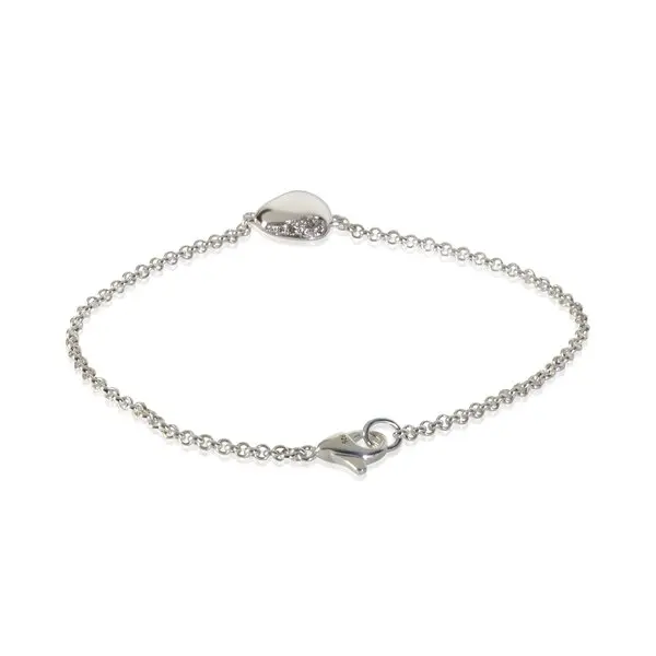 John Hardy Sterling Silver Diamond Pebble Heart Bracelet
