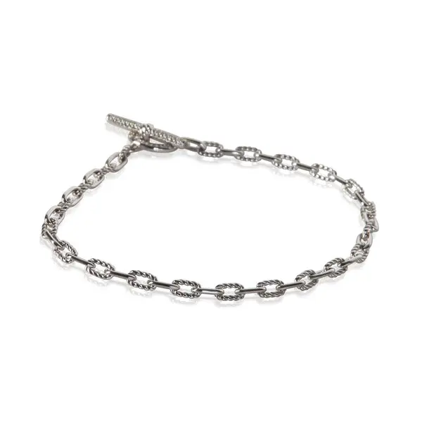 David Yurman Sterling Silver Diamond Madison Toggle Link Bracelet