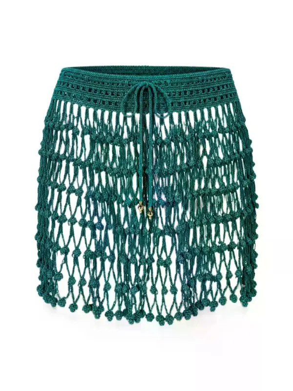 Guess Fringed Crocheted Mini Skirt