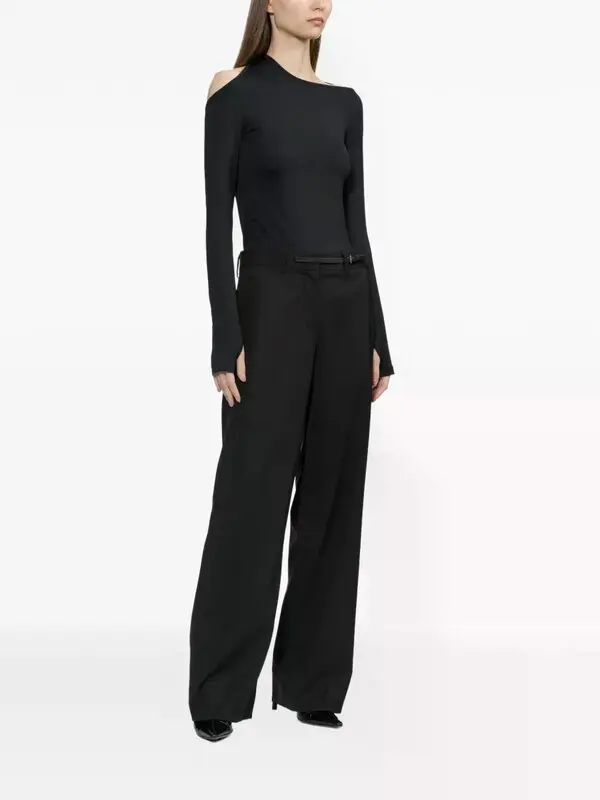 Helmut Lang Cut-out Long-sleeve Top - Black
