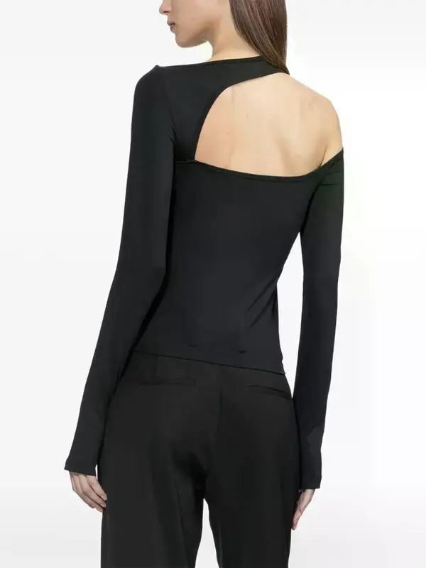 Helmut Lang Cut-out Long-sleeve Top - Black
