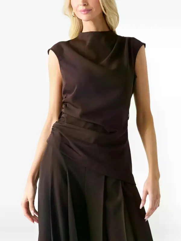 MARCIANO Mock-neck Top - Brown