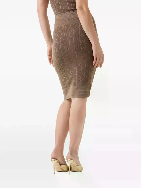 Guess Marciano Monogram-knit Pencil Midi Skirt