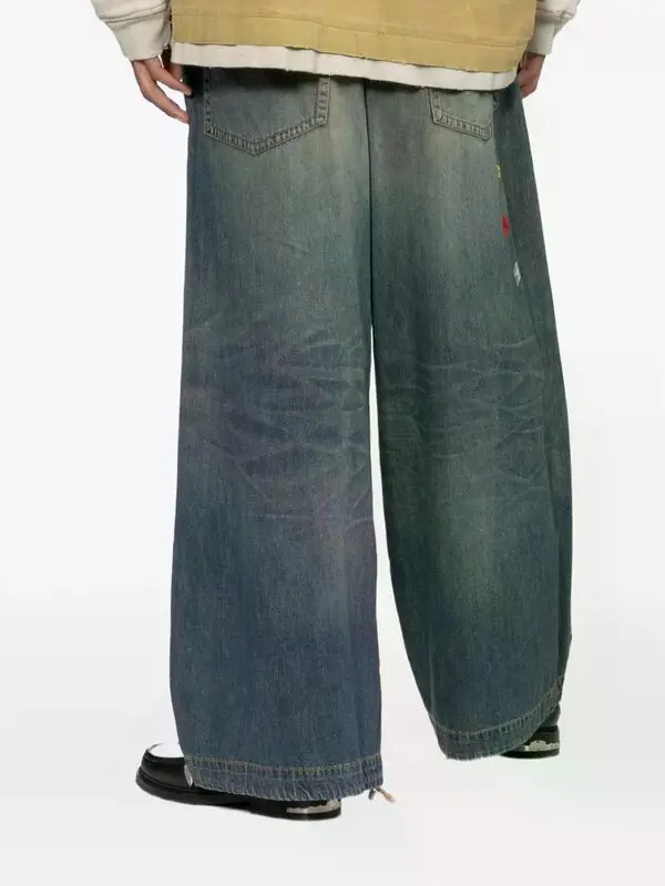 Mihara Yasuhiro Price-tag Sticker Printed Jeans