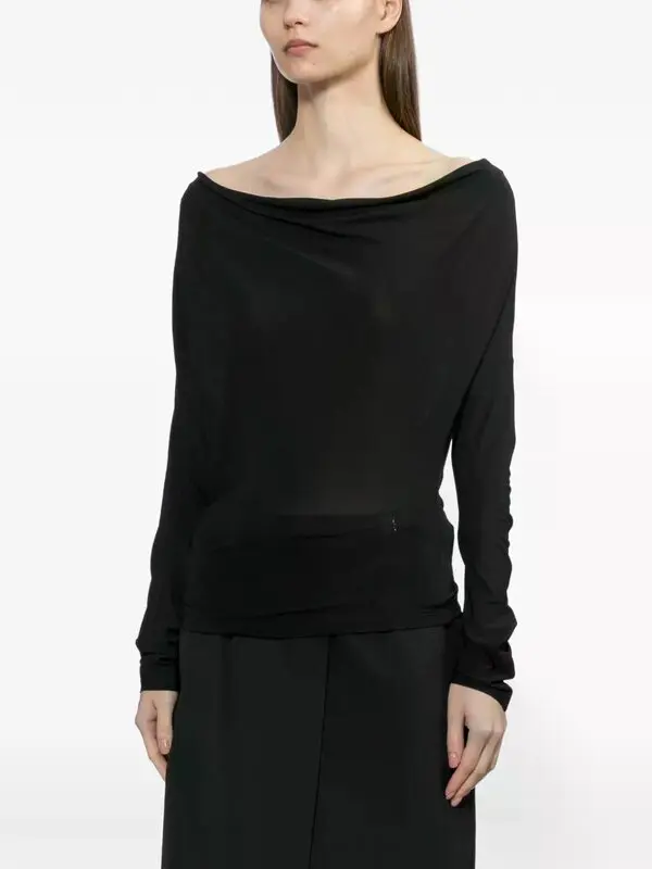 Helmut Lang Ruffled Long-sleeve Top