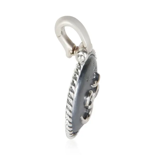 David Yurman Sterling Silver Diamond Om Amulet Pendant