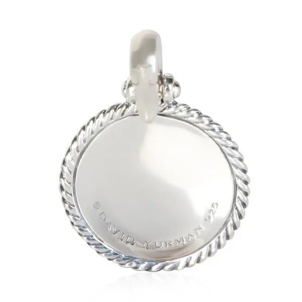 David Yurman Sterling Silver Diamond Om Amulet Pendant