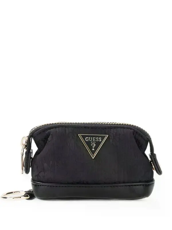 Guess Logo-jacquard Make Up Bag - Black