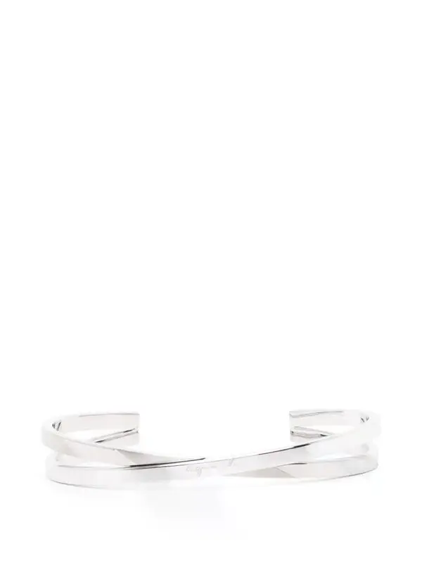 AGNES B. Logo Couple Bangle - Silver