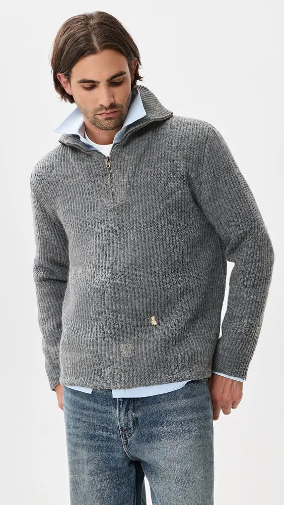 MAISON MARGIELA Mended Ribbed Sweater - Grey