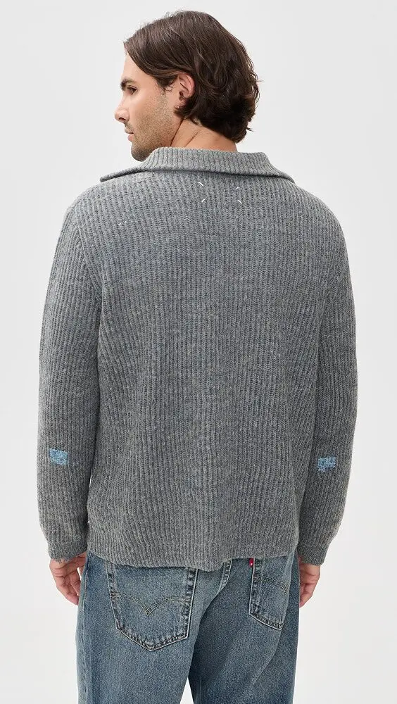 MAISON MARGIELA Mended Ribbed Sweater - Grey