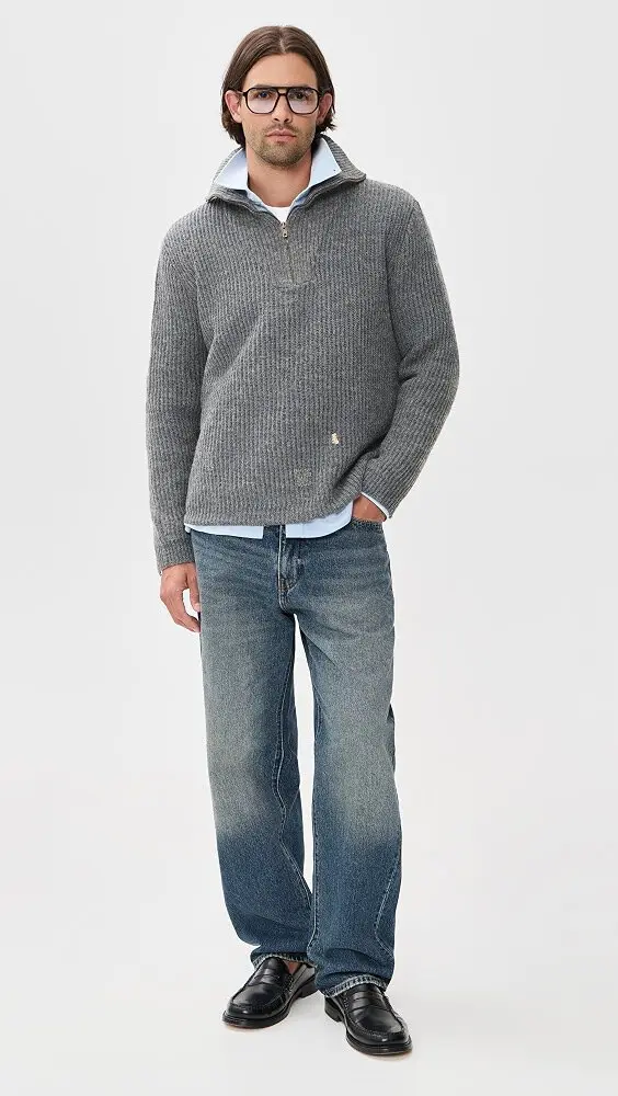 MAISON MARGIELA Mended Ribbed Sweater - Grey