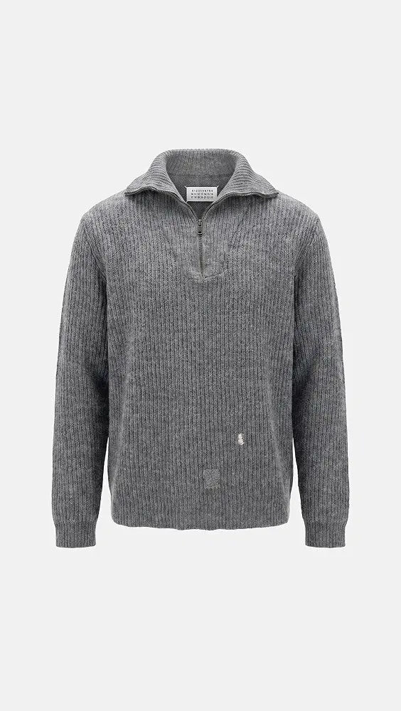 MAISON MARGIELA Mended Ribbed Sweater - Grey