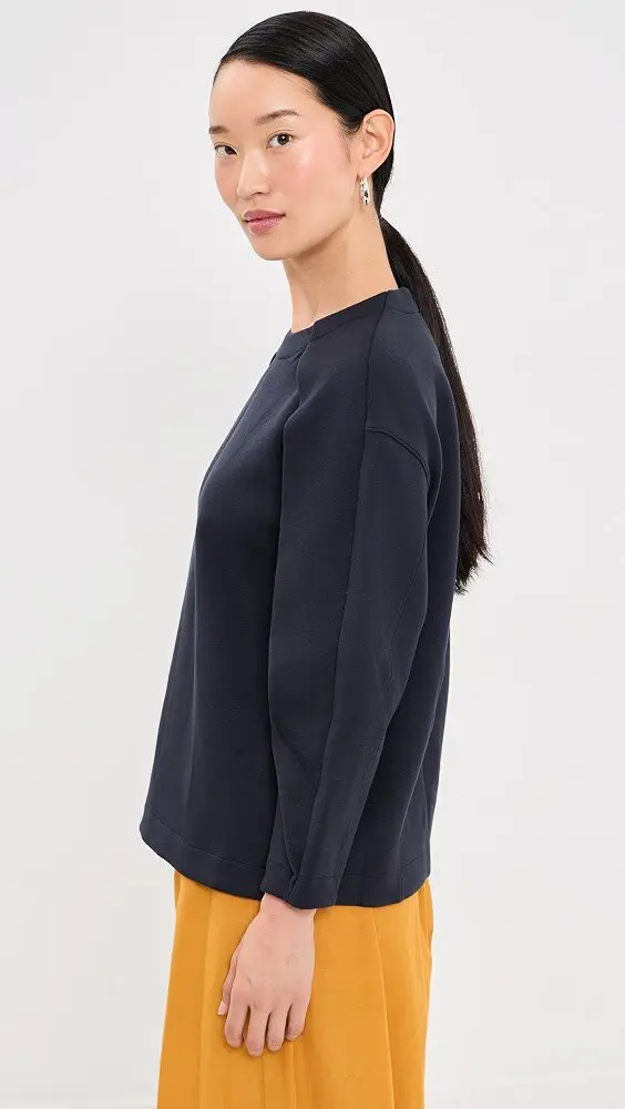 Tibi Bonded Viscose Folded Panel Crewneck