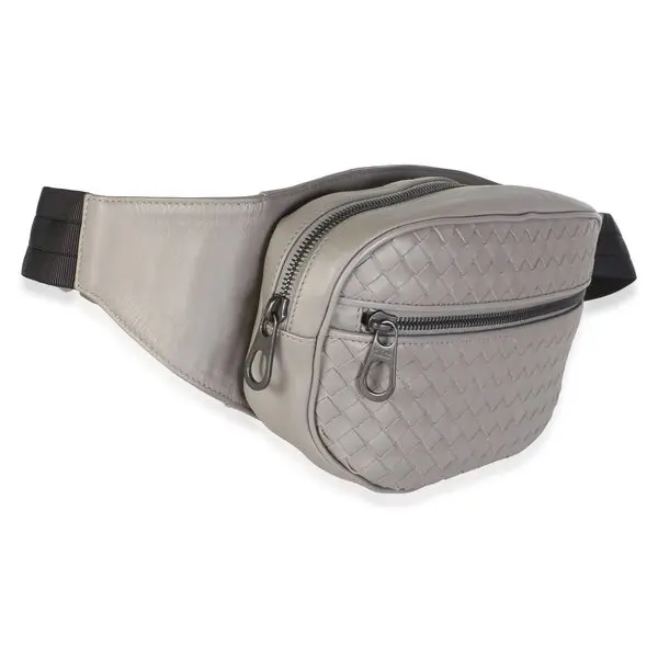 Bottega Veneta Grey Intrecciato Nappa Belt Bag