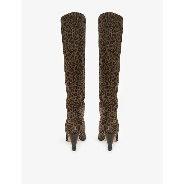 Kurt Geiger Lambeth Leopard Heeled Suede Boots