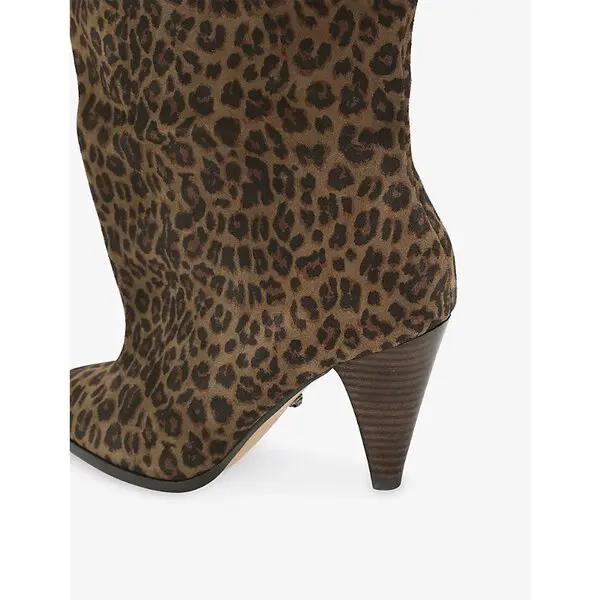 Kurt Geiger Lambeth Leopard Heeled Suede Boots