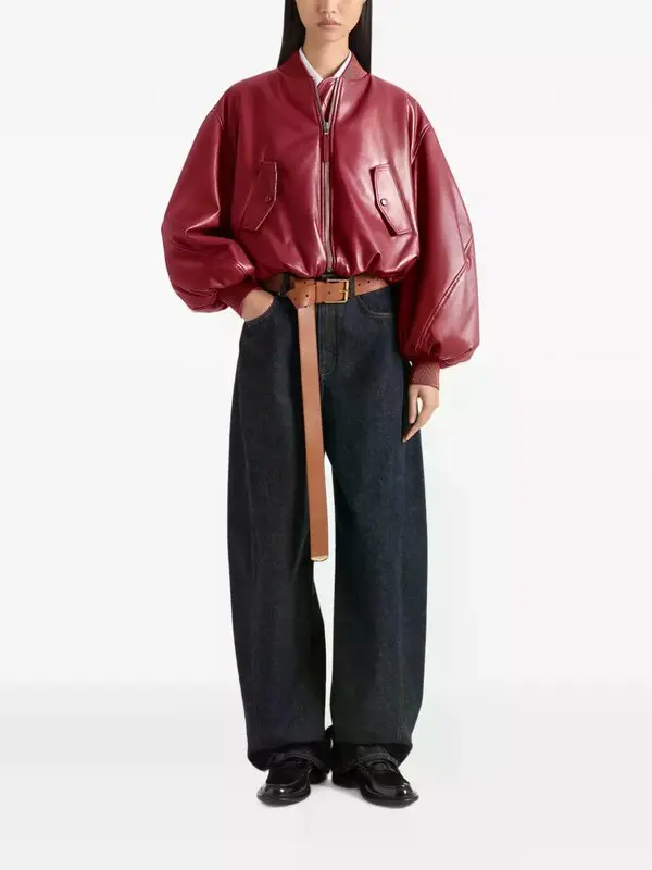 Givenchy Cropped Cocoon Bomber In Nappa Leather
