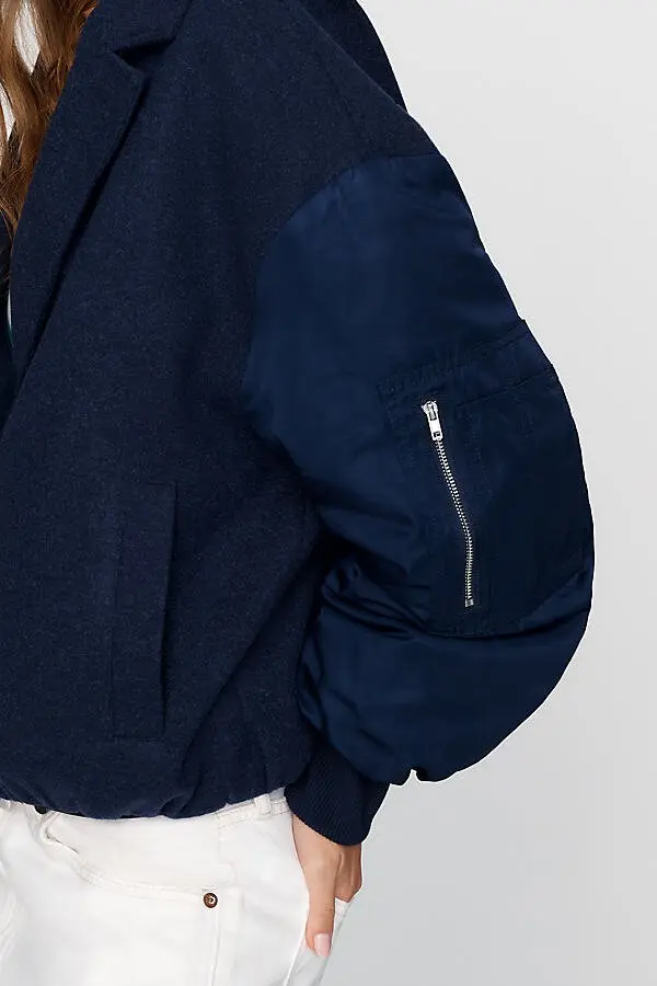Maeve Wool Blend Notched Collar Jacket