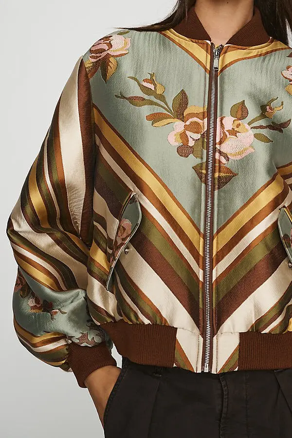 ALEMAIS Rosa Jacquard Bomber Jacket