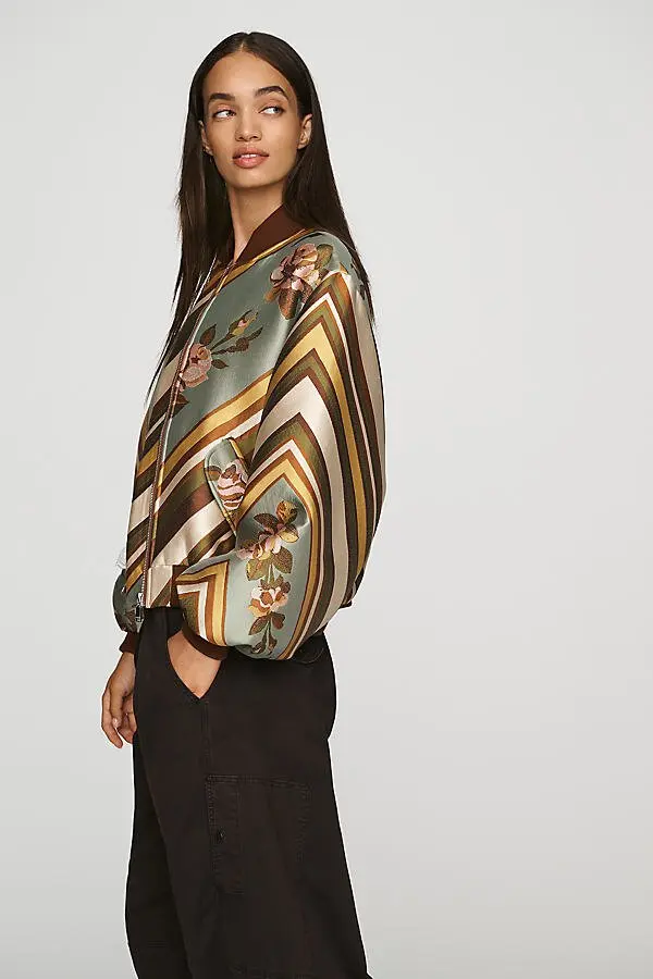 ALEMAIS Rosa Jacquard Bomber Jacket