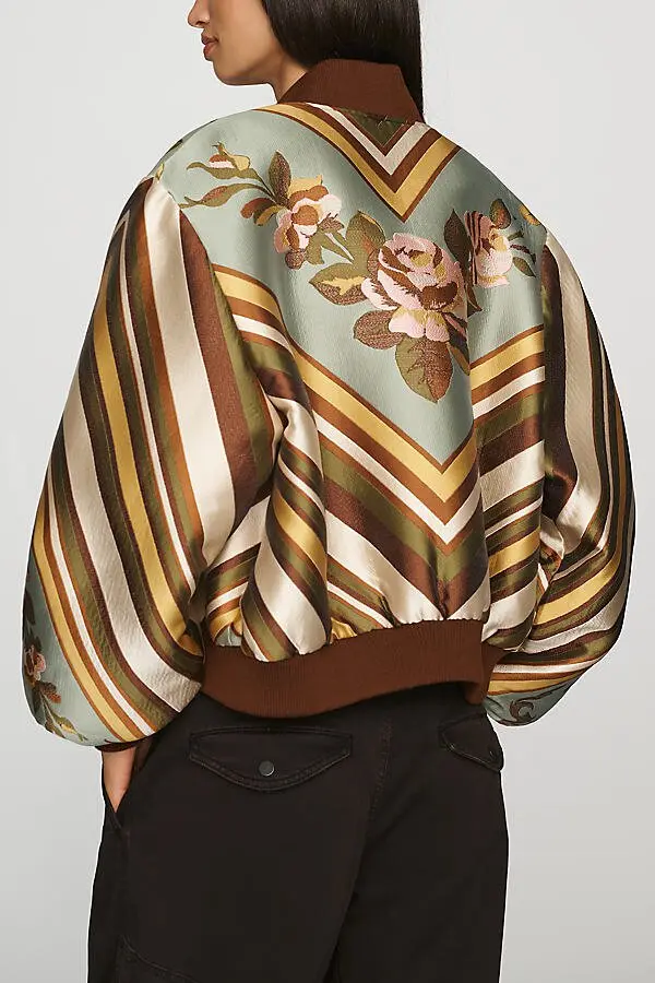 ALEMAIS Rosa Jacquard Bomber Jacket