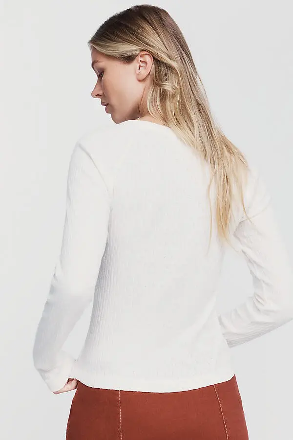 PILCRO Square Neck Long Sleeve Top