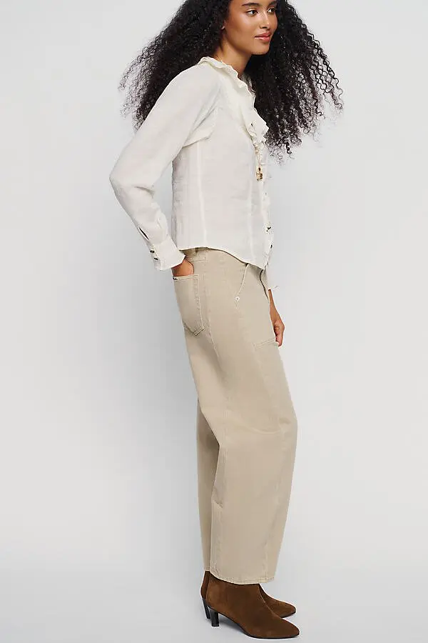 Rolla's Arc High Rise Barrel Jeans - Sand