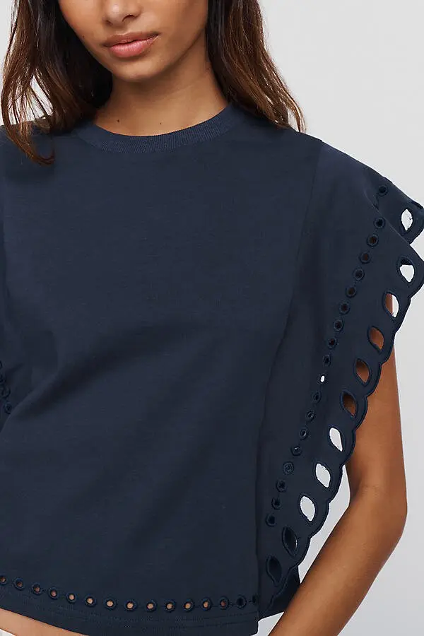 RAISONNEL 100% Cotton Cutwork Top