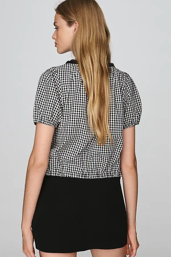 RAISONNEL Embroidered Puff-sleeve Blouse