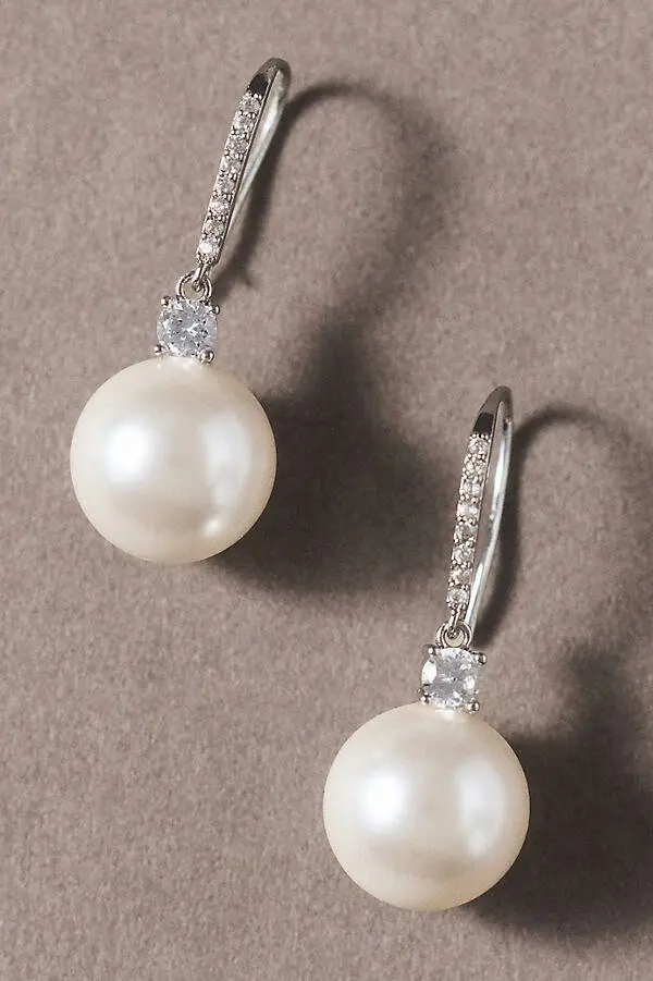 ADINA EDEN Pavé Pearl Drop Earrgs