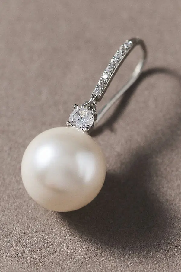 ADINA EDEN Pavé Pearl Drop Earrgs