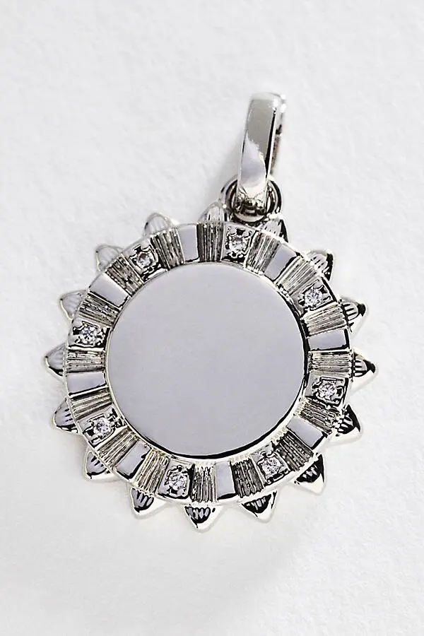 Anthropologie Encrusted Sun Charm - Silver