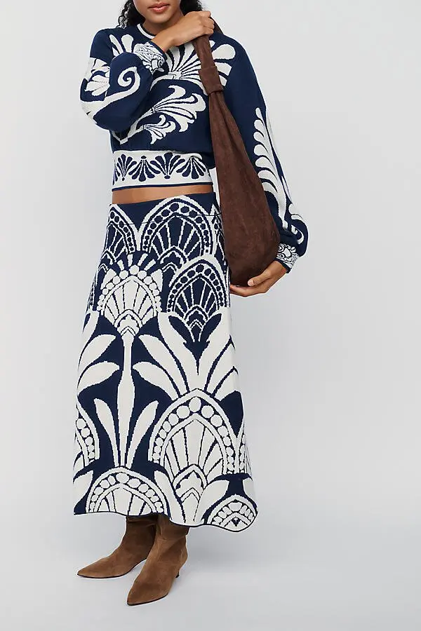 Farm Rio Knit Jacquard Skirt