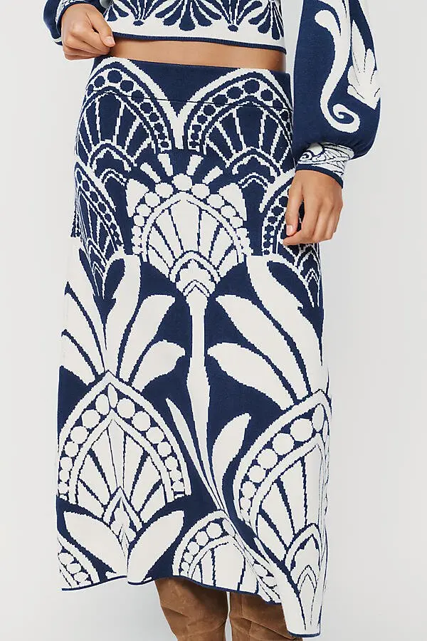Farm Rio Knit Jacquard Skirt