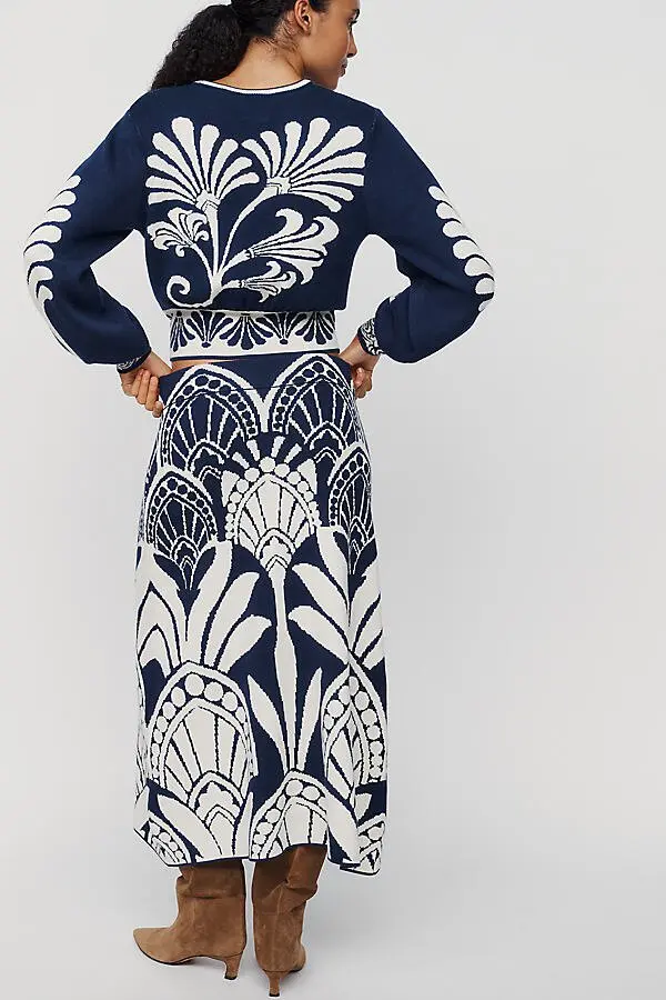 Farm Rio Knit Jacquard Skirt