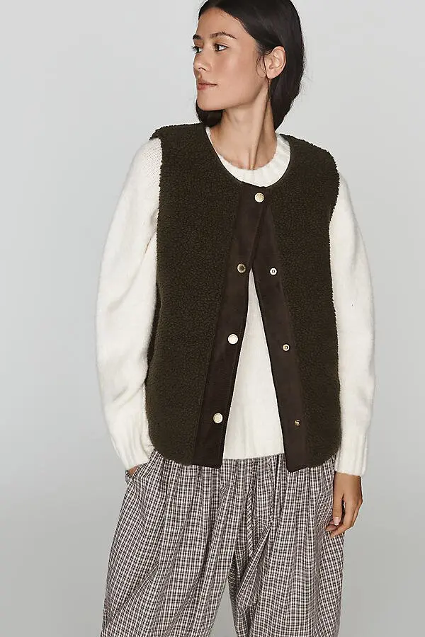 Barbour Dulsie Fleece Ler Vest Jacket