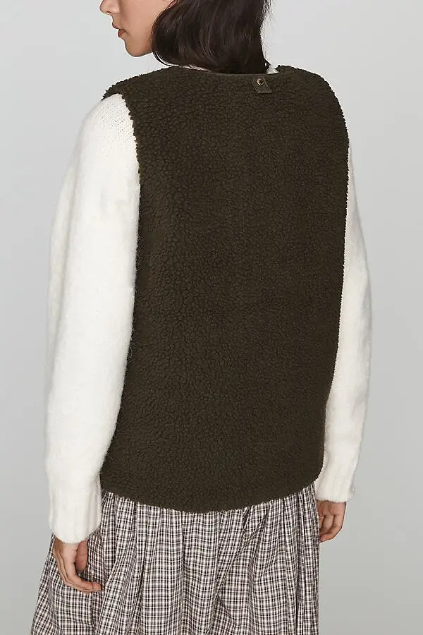 Barbour Dulsie Fleece Ler Vest Jacket