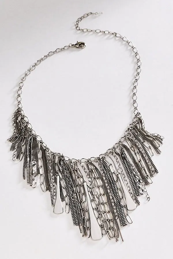 Anthropologie Chamail Mixed Metal Necklace - Silver