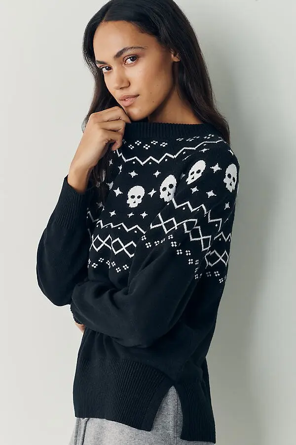 Beach Riot Elizabeth Sweater - Black Pattern
