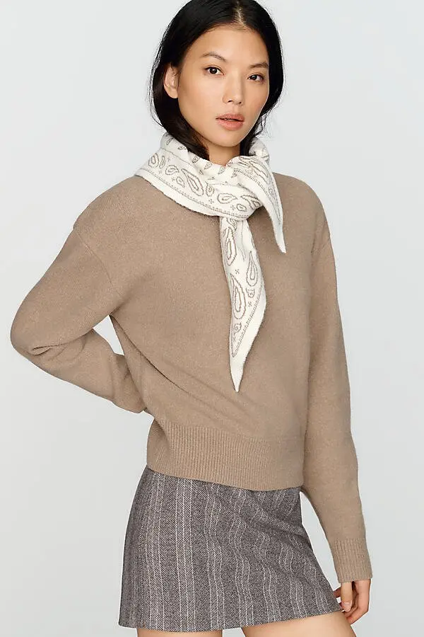 525 Pullover Sweater With Scarf - Camel