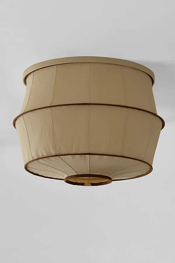 TULIP Hand-stitched Cotton Gem Magnetic Flush Mount Cover Slip Shade - Brown